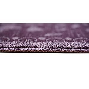 Unique Loom La Jolla Collection Farmhouse, Contemporary, Botanical, Traditional, Vintage Area Rug, 10 x 13 ft, Violet/Dark Purple