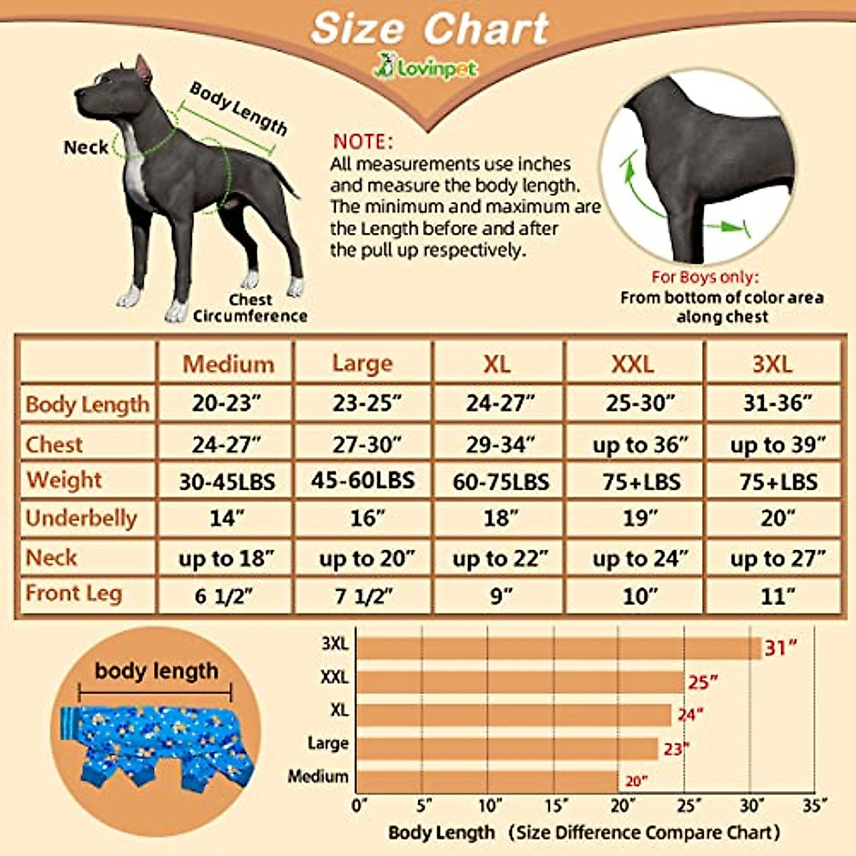 LovinPet Large Dog Pajamas, Base Layer Dog Pjs Under Dog Sweater, UV & Post Operative Protection High Collar Dog Jumpsuit, Stretchy Baby Bouquets Dusk Prints Large Dog Jammies XL