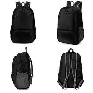 HYCOPROT 35L Hiking Backpack Ultralight lightweight Packable Foldable Water Resistant Travel Camping Outdoor Daypack (Black1)