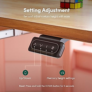 FEZIBO Standing Desk with Keyboard Tray, 55 × 24 Inches Electric Height Adjustable Desk, Sit Stand Up Desk, Computer Office Desk, Light Rustic