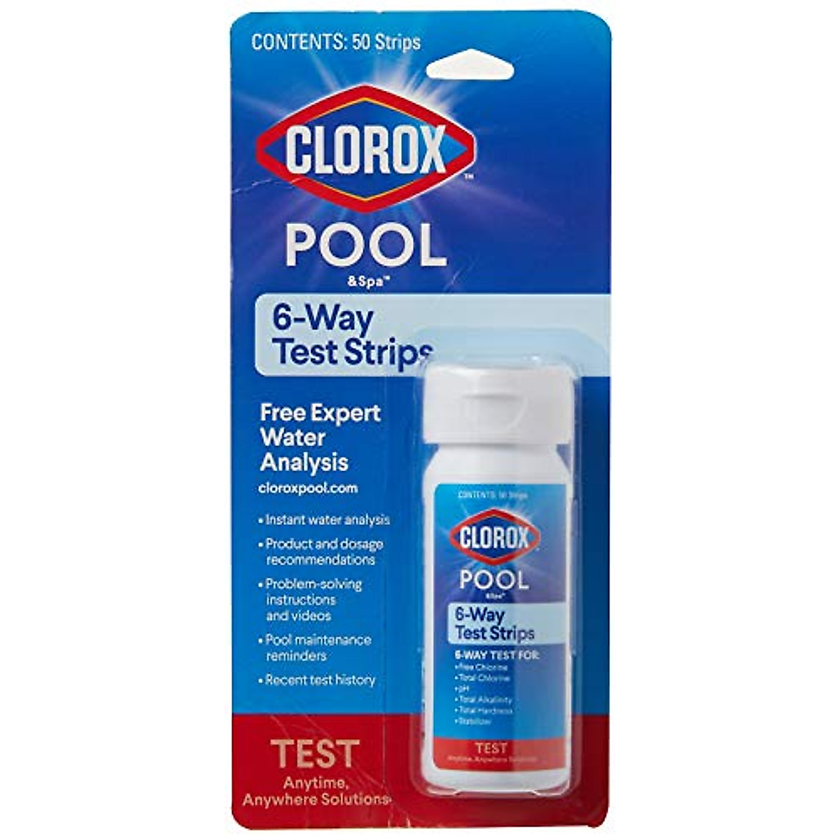 Clorox Pool&Spa 70050CLX 6-Way Test Strips, White