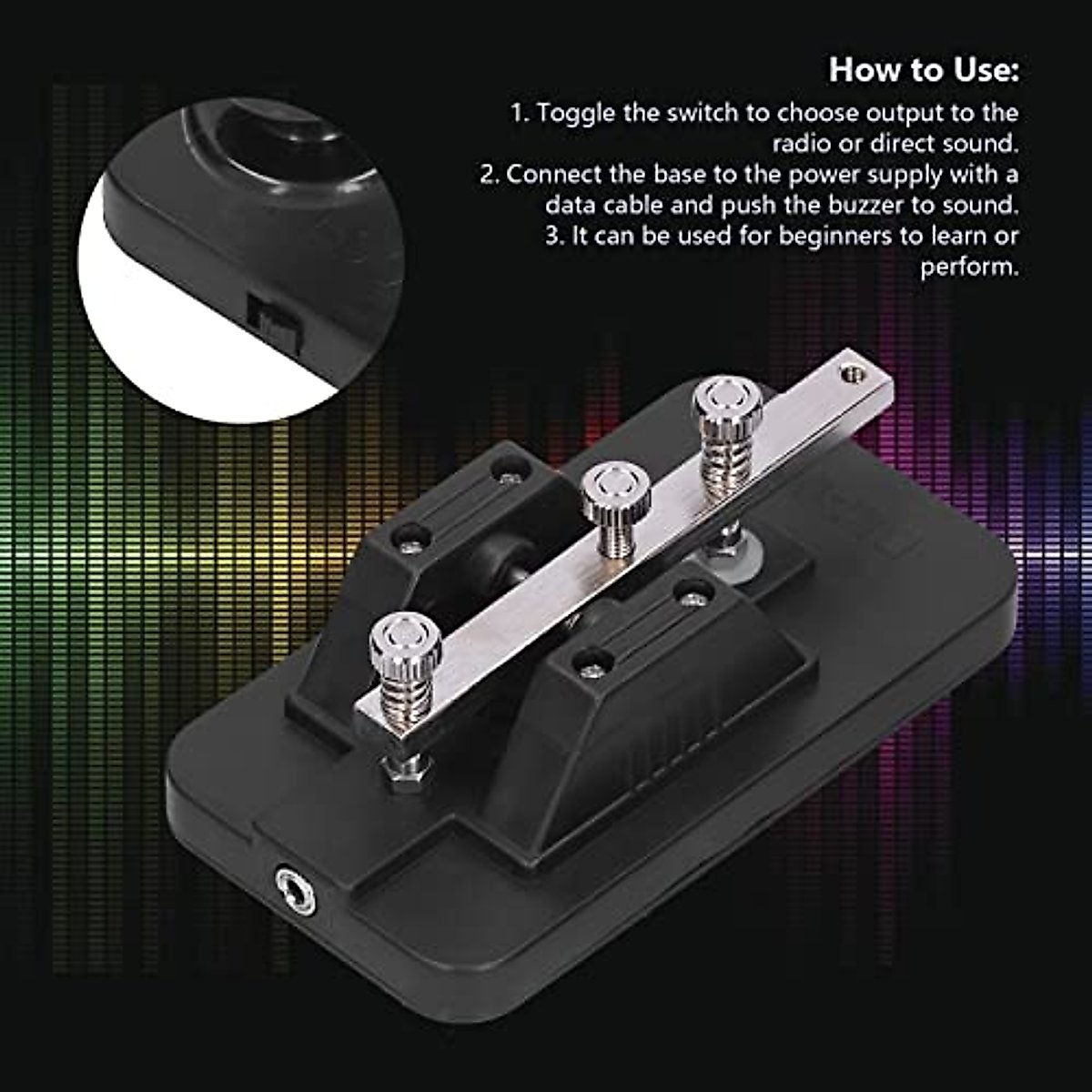 BTER Morse Code Telegraph Key, Professional Morse Code CW Telegraph Straight Key with Buzzer & Voice Prompts, Morse Code Experiment Kit for Physical Teaching, Morse Code Communication