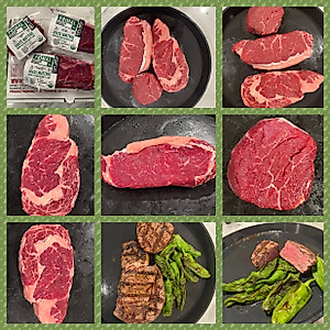 Primal 35 Organic Grass Fed Beef, Fillet Mignons, NY Strips, Angus Tenderloin, Steak, Tenderloins Tips, Ribeyes, High Protein Meals - Pasture-Raised, Hormone-Free, USDA Organic (Ultimate Grill Combo 6-Pack, NEW YORK STRIPS & RIBEYES)