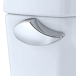 TOTO Drake Two-Piece Elongated 1.6 GPF Universal Height TORNADO FLUSH Toilet with CEFIONTECT and SoftClose Seat, WASHLET+ Ready, Cotton White - MS776124CSFG#01
