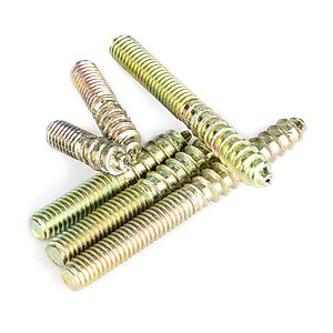 110pcs Hanger Bolts, M4 Dowel Screw Iron Double Ended Screws Zinc Plating Self Tapping Threaded Rods Bars Studs Woodworking