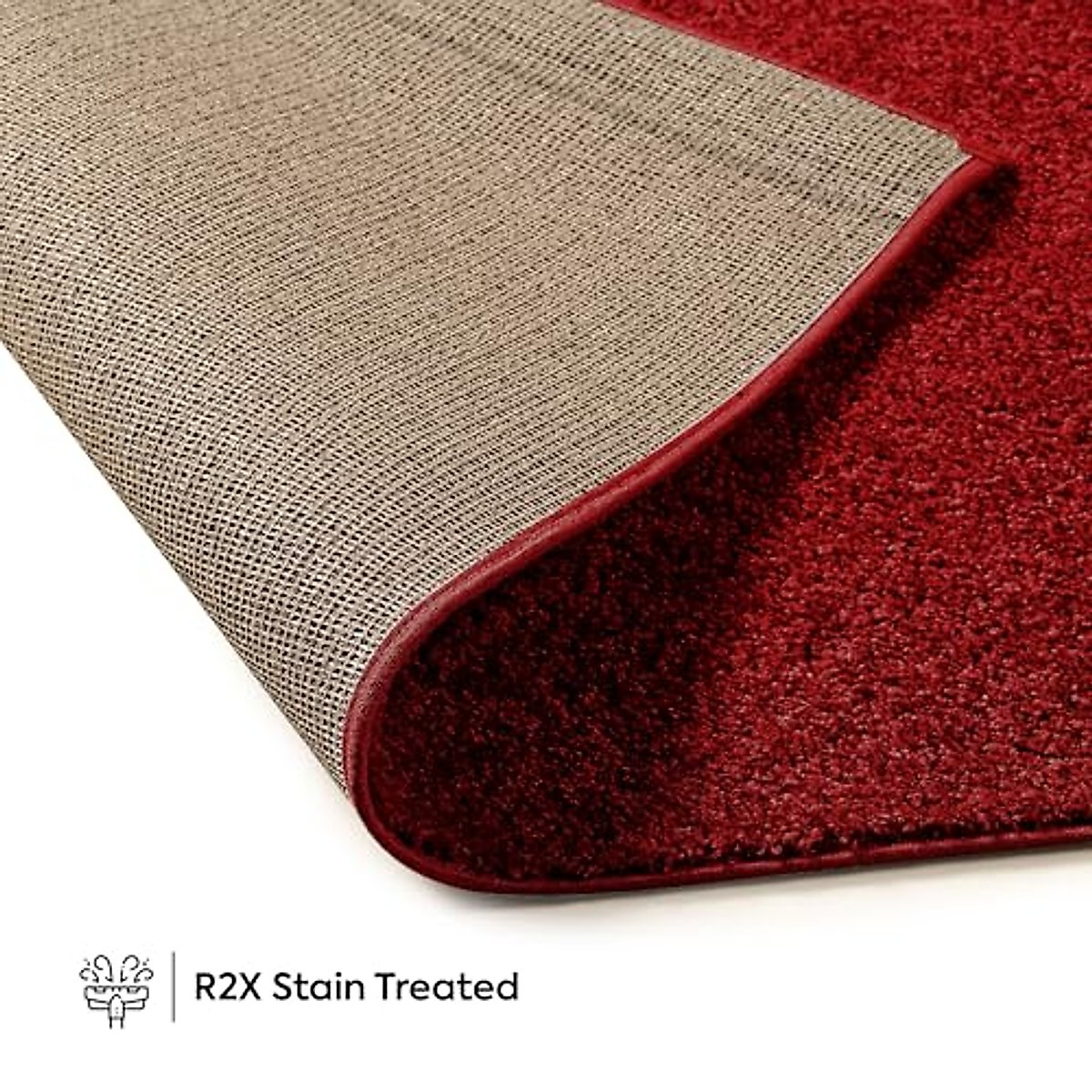 Bright House Solid Color Custom Size Runner Area Rugs Red - 2' x 3' Rectangle, Indoor, Stain Resistant, Perfect for Living Room, Bedroom, Dining Room, Entryway, Pet & Kids Friendly Rug, Wedding
