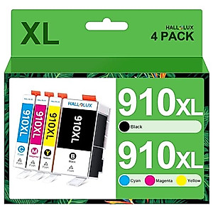 HALLOLUX 910XL Ink Cartridges for HP Printers for HP 910 XL 910XL Ink Cartridge Combo Pack Compatible with Officejet Pro 8025e 8028e 8035e 8028 Printer (4 Pack 910 XL Ink Cartridges Combo Pack)