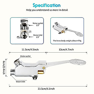 LukLoy Floor Mount Single Pedal Valve, Polished Chrome