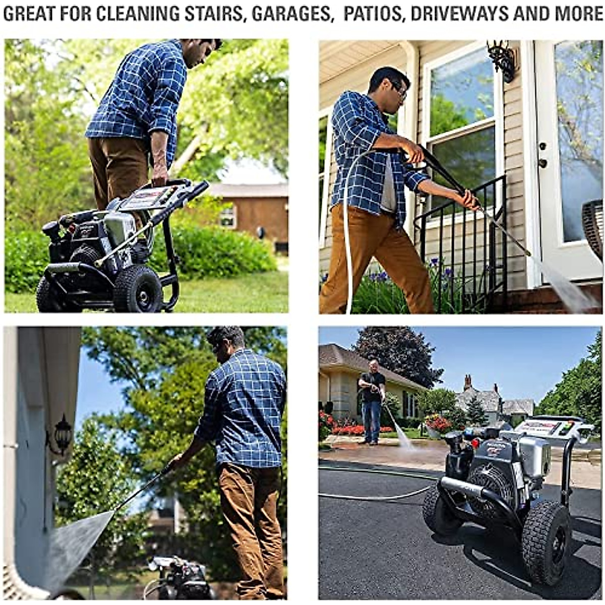 SIMPSON Cleaning MSH3125 MegaShot 3200 PSI Gas Pressure Washer, 2.5 GPM, Honda GC190 Engine, Includes Spray Gun and Extension Wand, 5 QC Nozzle Tips, 1/4-in. x 25-ft. MorFlex Hose, (49-State), Black