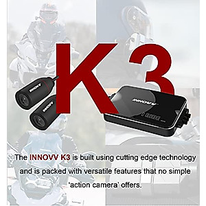 INNOVV K3 Dual Channel Motorcyle Motocam with WiFi, GPS, Parking Mode and IP67 Water-Resistant (microSD Card not Included)