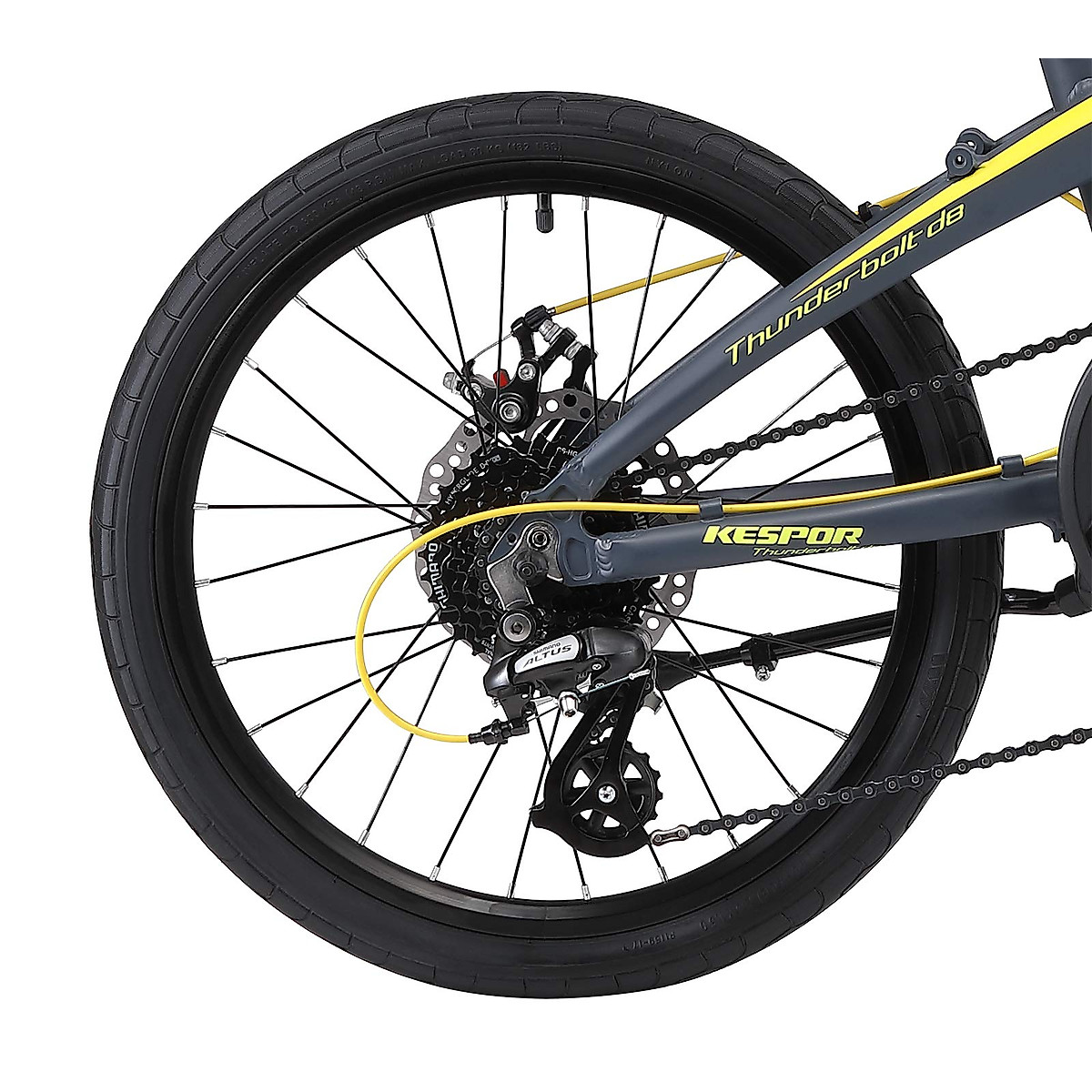 KESPOR Thunderbolt D8 Folding Bike for Adults, 20-inch Wheels, Rear Carry Rack, Shimano 8 Speed Alloy Easy Folding, Disc Brake (Yellow)