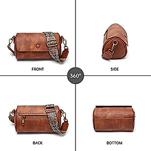 CORALDAISY CrossBody Bag for Women Purses, Small Cell Phone Purse Women's Shoulder Handbags Hobo, Leather Fashion Shoulder Bag Purse with 2 Adjustable Strap Gifts for Her (Brown)