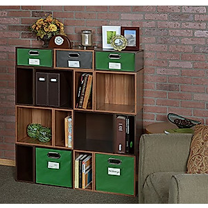 Cheer Home Storage Foldable Fabric Low Square Storage Bin- Grey