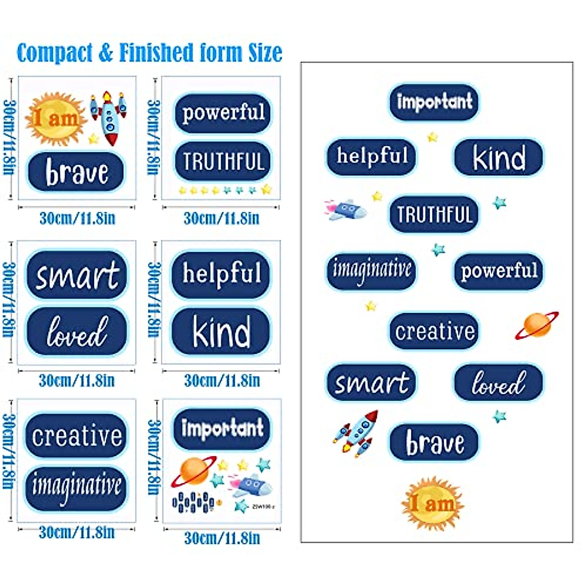 Inspirational Quotes Floor Decals Motivational Game Stickers Positive Saying Wall Decals Peel and Stick Wallpaper for Classroom School Kindergarten Kids Bedroom Nursery Floor Wall Décor