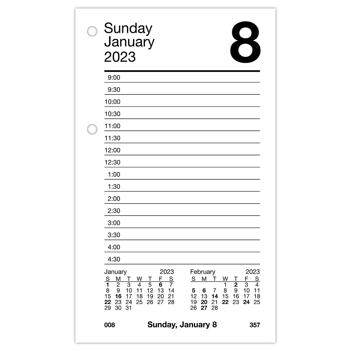 AT-A-GLANCE 2023 Daily Desk Calendar Refill, 3-1/2" x 6", Loose Leaf (E71750)