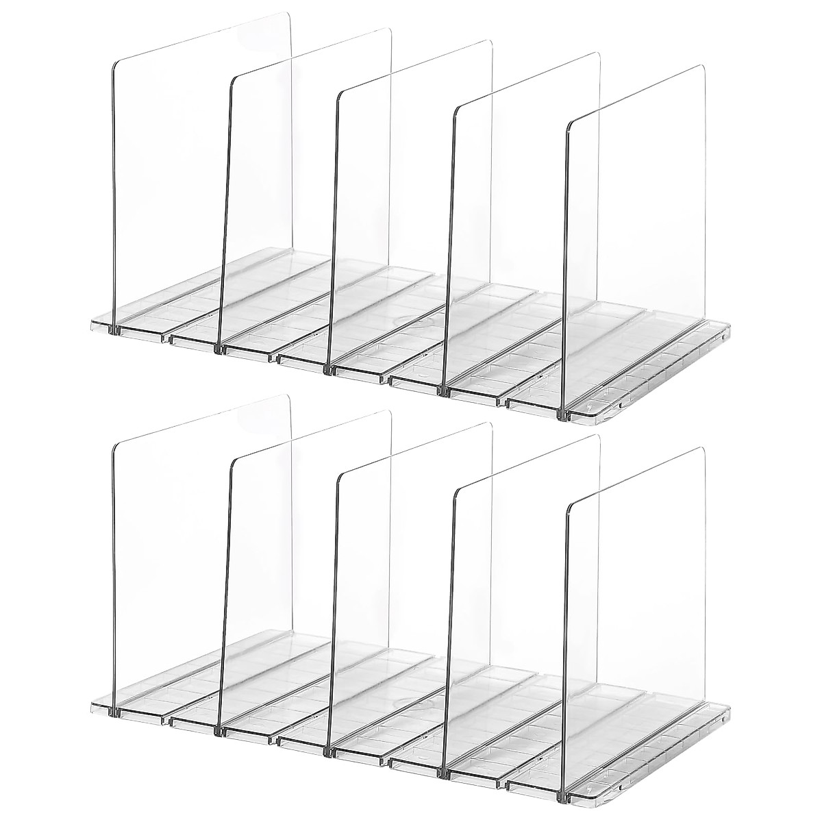 2 Pack Purse Divider Organizers for Closet, 16.3'' x 7.9'' x 6.4'' Adjustable Clear Shelf Dividers for Bags Purses Closet Organization, Handbag Divider Organizer Holders for Bookshelf Bedroom