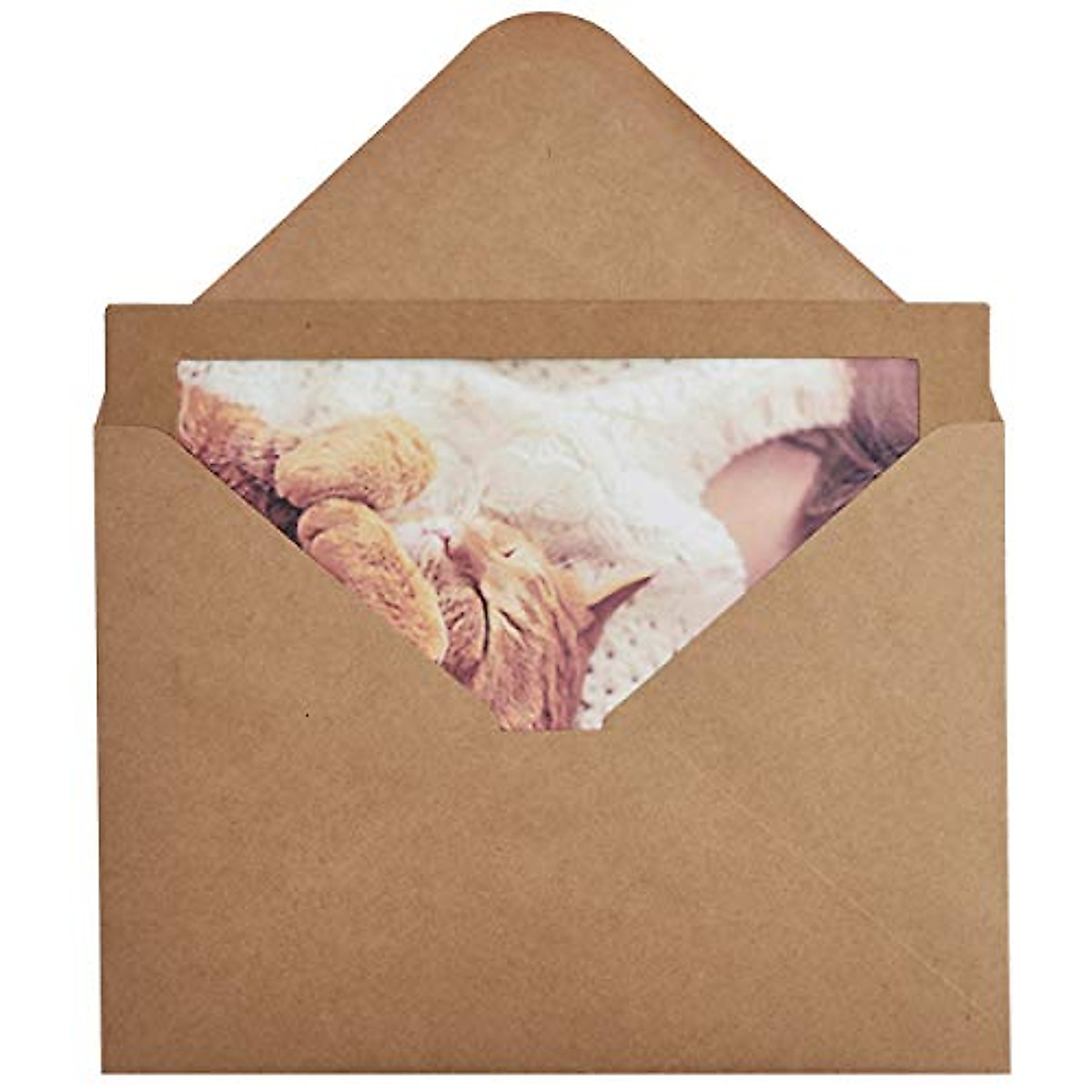 36 Pack Brown Kraft Paper Photo Insert Cards with Envelopes for 4x6 Inch Photos (5.5x7.75 in)