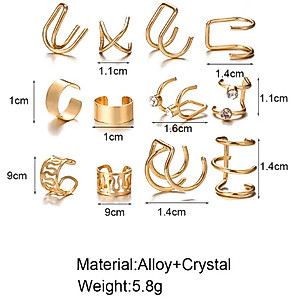 24 Pcs Gold Silver Hair Braids Dreadlock Non-Piercing Ear Clip Beard Beads Cuffs Clip Hair for Women Men Hair Accessories Styling Jewelry Tools