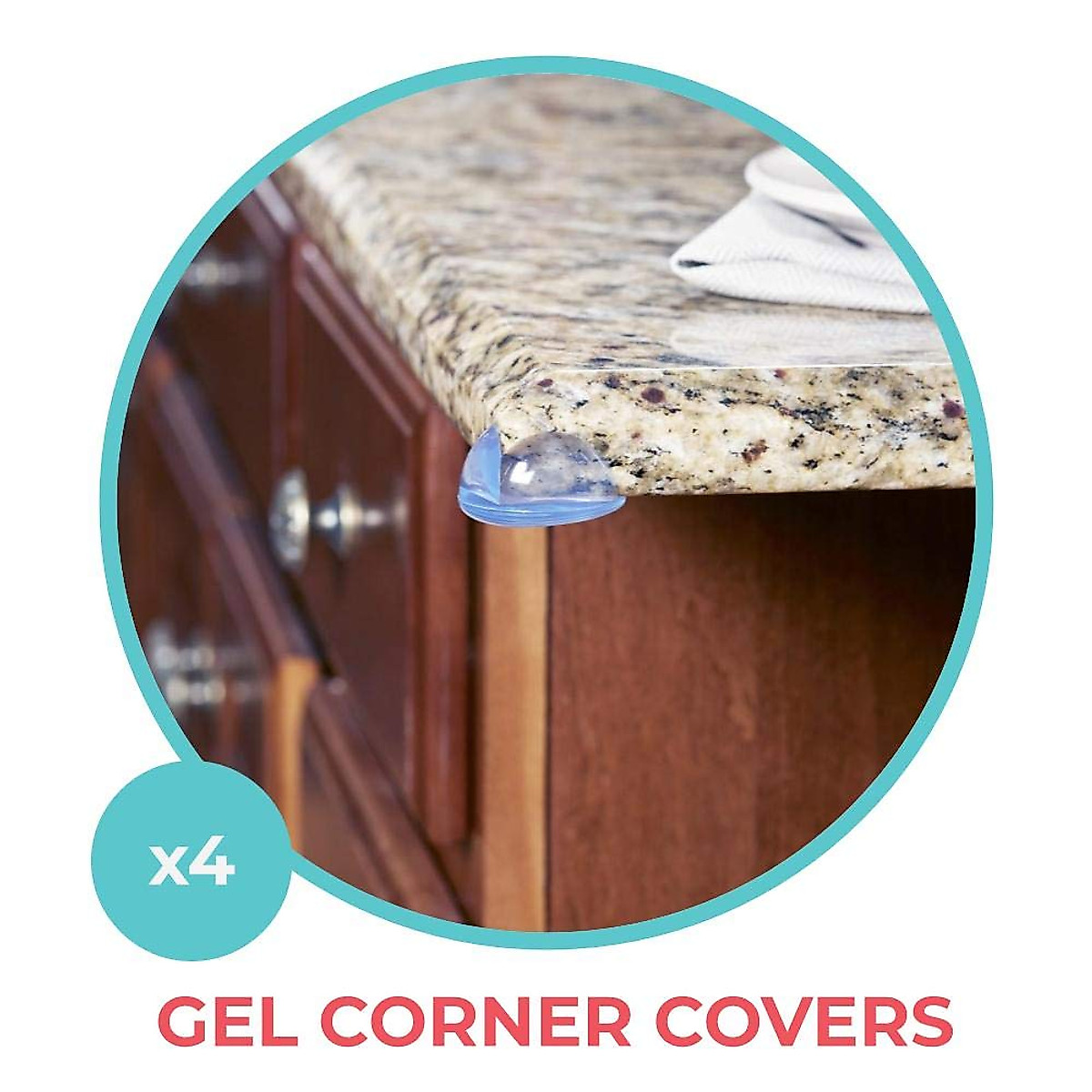 Toddleroo by North States Gel Corner Protectors | Safeguard Sharp Corners for Home Safety | Baby proofing with Confidence (4-Pack, Clear)