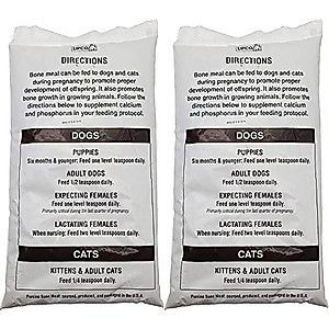 Bone Meal Steamed Powder for Dogs and Cats 2 Pack Total 2 Pounds from Upco Bone Meal Made in USA