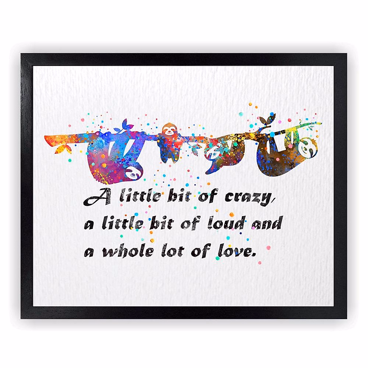 Dignovel Studios 8X10 Unframed Sloth Family of Four Family Motherhood Watercolor Art Print Poster Wall Art Nursery Kids Office Home Decor DN605