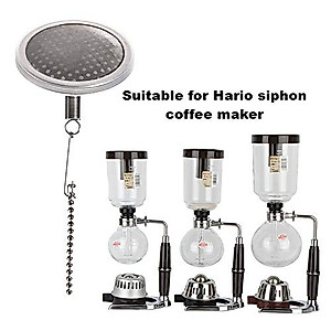 Permanent Siphon/Syhon Coffee Filter for Hario Yama Siphon Coffee Maker and Other Syphon Coffee Maker, Stainless Steel & White Silicon Rubber, Model: A1