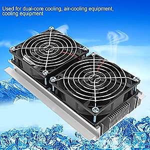 Tgoon 2‑Core Semiconductor Cooler, No Need for Refrigerant Semiconductor Refrigeration Cooler Ambient Temperature Low Noise for Experiment Boards for Computers(US Plug 110V)