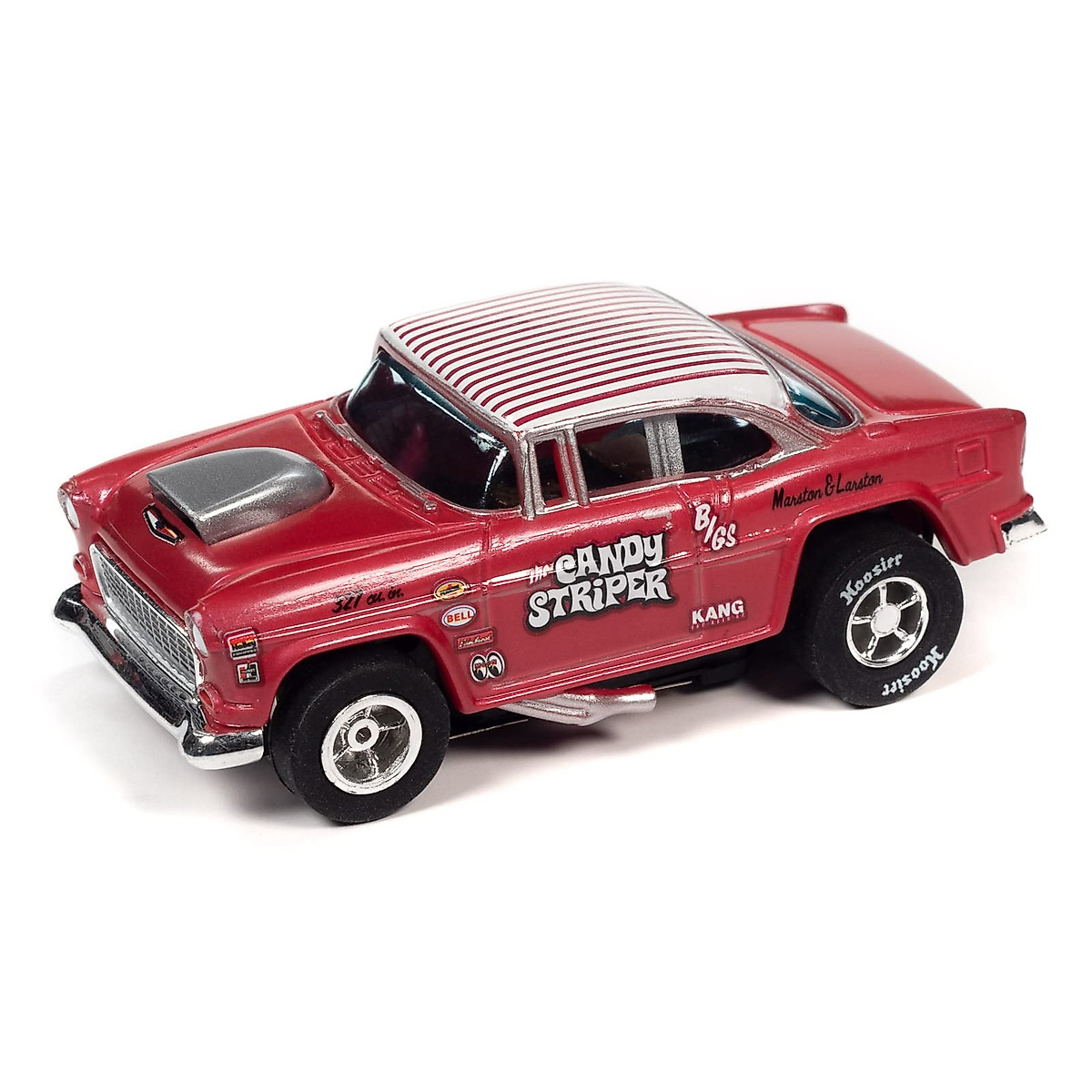 Auto World Hot Wheels Candy Striper Xtraction - 1955 Chevy Bel Air HO Scale Slot Car