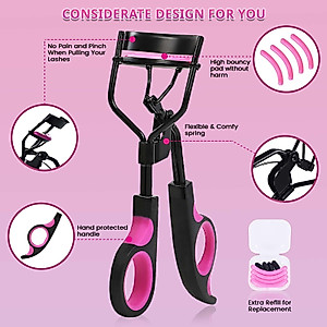 Eyelash Curler Eye Brow Kit, MODUSKYE 7 in 1 Eyelashes Curler with Replacement Refill Pads for Women, Partial Lash Curler Eyes Makeup Tools Long-Lasting Natural Lashes