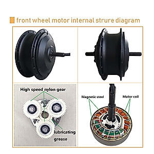 ZYXU Electric Bike Conversion Kit 48V500W E-Bike Conversion Kit Electric Bike Kit E-Bike Electric Bike Brushless Motor Hub 16" 20" 24" 26" 27.5" 28" 29" 700C, Front Wheel, with LED880 Display,16"