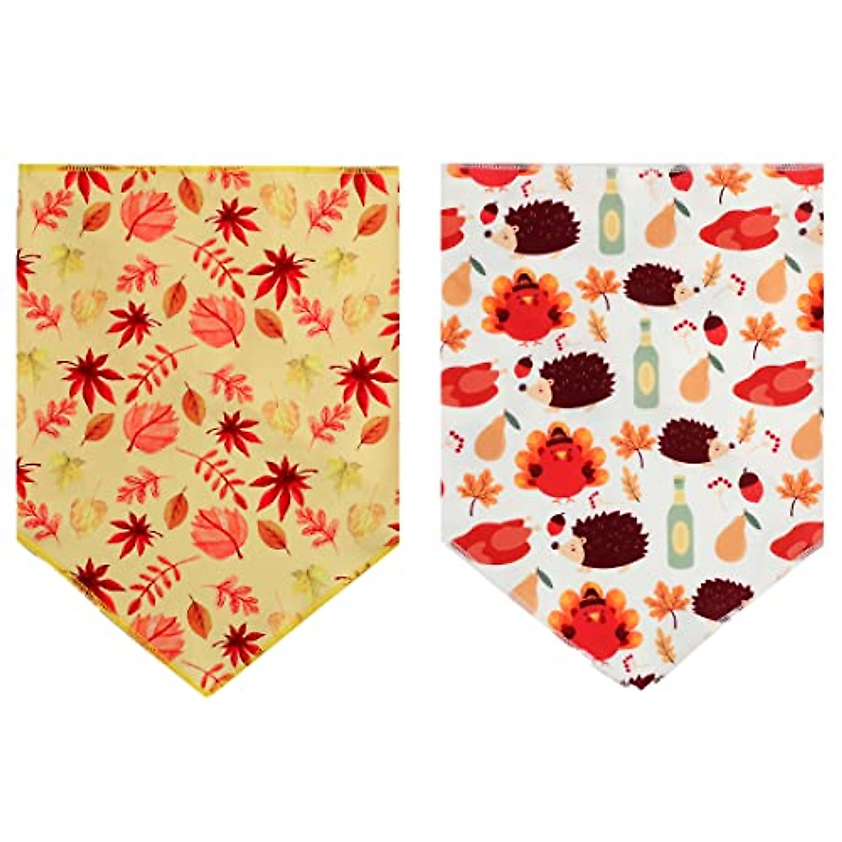 2 Pack Fall Thanksgiving Dog Bandanas Bibs Triangle Puppy Scarf Bibs Dog Kerchief Set Dog Bandana for Dogs Cat Pet