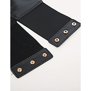 Hanna Nikole Womens Plus Size Stretchy Cinch Belt Snap-Button Corset Belt Black M
