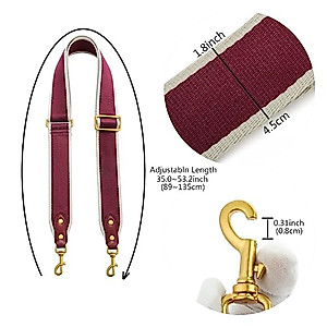 GOXTECH Purse Strap Replacement Crossbody Handbag Stripe Wide Adjustable (Jujube Red bag strap)