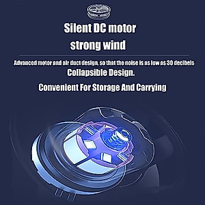 UBEFANS Table Fan, Rechargeable Battery Powered Desk Fan, 90° Multifunctional Foldable Ultra Quiet 4 Speed Lightweight, Portable Air Circulation Fan with Hook, Wall Fan for Bedroom Home Desktop