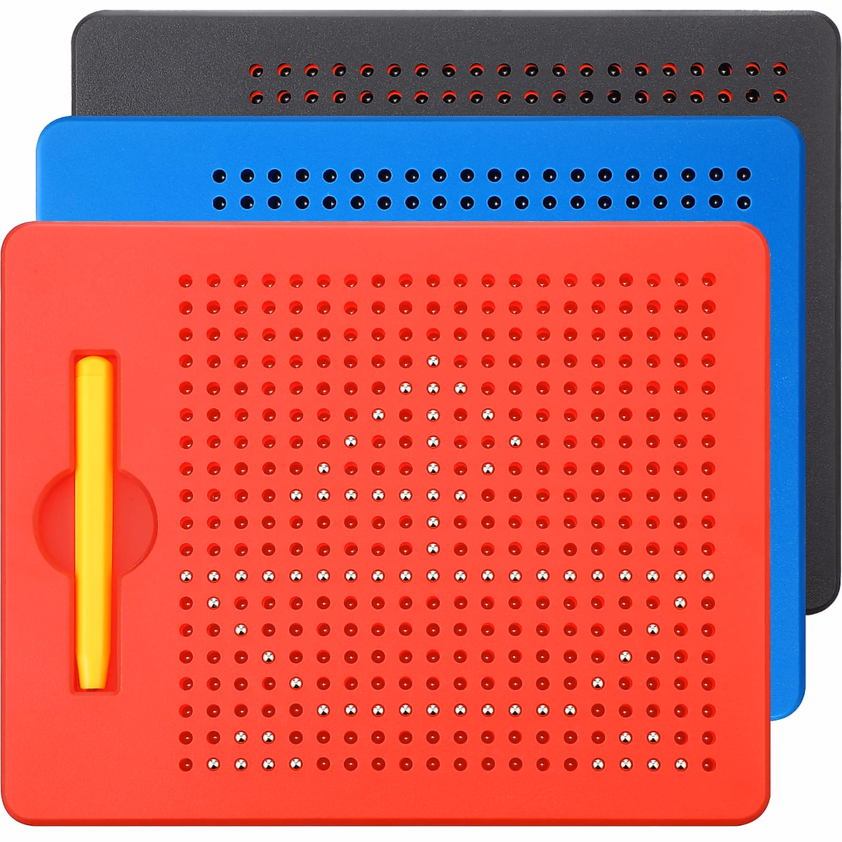 Yexiya 3 Packs Magnetic Drawing Board for Kids with Magnet Pen and Beads Magnetic Tablet Toy Learning Writing Board for Airplane & Car Ride Activities for Kids