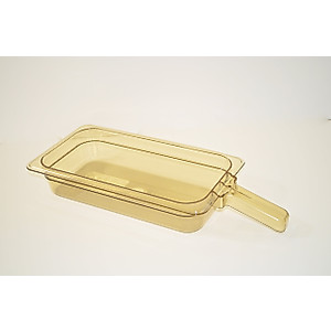 Carlisle FoodService Products 30860H13 StorPlus High Heat Food Pan With 1 Handle, 2.5" Deep, Third Size, Amber, 1/3 Size (Pack of 6)