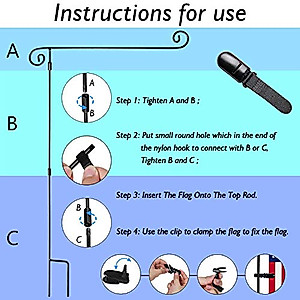 Garden Flag Stand, Yard Flag Holder,Garden Flag Hanger,Banner Pole with one Tiger Clip,Fall Decor for Outdoor Garden Lawn