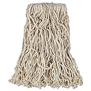 Rubbermaid Commercial V116 Economy Cut-End Cotton Wet Mop Head, 16oz, 1-Inch Band, White, 12/Carton