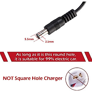 12V 1000MA Round Hole Battery Charger with Charging Indicator Light for Kids Electric Ride-On Cars