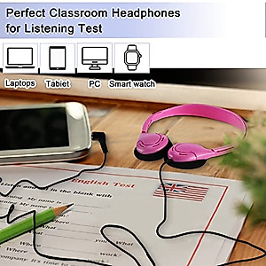 Yunsailing 30 Pack Class Set Headphones for Kids Students Bulk School Classroom Headphones Over Head Earphones on Ear Earbuds Adjustable with 3.5 mm Jack for Child Children Adults (Classic Colors)