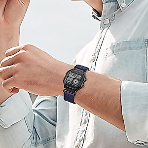 Huadea 18mm Stretchy Nylon Watch Band Compatible with Casio AE-1200 AE-1100 AE-1000 W-218H F-108 MRW-200H, Quick Release Breathable Elastic Strap Replacement for Men Women (3 Pack)