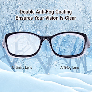 UNCLE SAM Safety Glasses with Side Shields – Blue Light Blocking Multifocal Reading Glasses, Anti-Fog & Anti-Blue Light Lenses, 3-Pair, Multi-Colors