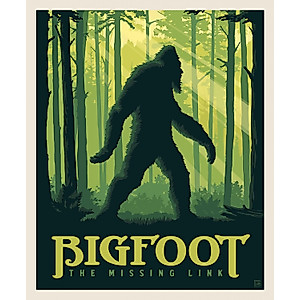 Riley Blake 36"" X 44"" Panel Bigfoot Legends of The National Parks The Missing Link Fantasy Cotton Fabric Panel (PD15063-PANEL), Green