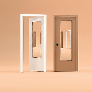 PETAFLOP 14x48 Inch Full Length Mirror Wall Mounted Rose Gold and White