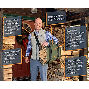 LogOX Fireside Bundle, WoodOX Sling Ergonomic Firewood Carrier & Hearth Bin Firewood Rack, Bundle Pack