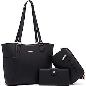 Tote Handbags for Women Purse and Wallet Set Large Shoulder Bags Crossbody Purses Satchel Black