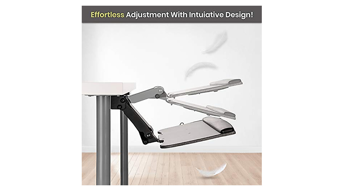 FERSGO Under Desk Keyboard Tray, 20" x 11" Tray, 23" Track, Dynamic ...