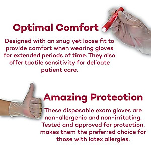 Dealmed Vinyl Exam Gloves – 100 ct. Medium Medical Gloves, Disposable Gloves, Non-Irritating Latex Free Gloves for a First Aid Kit and Medical Facilities