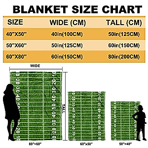 Jreergy Flannel Fleece Blanket - American Football Field Green Throw Blanket for Bedroom Couch Travelling,Comfortable All Season Air Conditioning Blanket for Adult Chidern