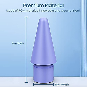 TiMOVO 5 Pack Tips for Apple Pencil 1st/2nd Generation, No Wear Out Precise Control Apple Pencil Replacement Tips Nibs iPencil Tips for iPad Pro/Air/Mini Pencil, (Black/Red/Pink/Yellow/Purple)